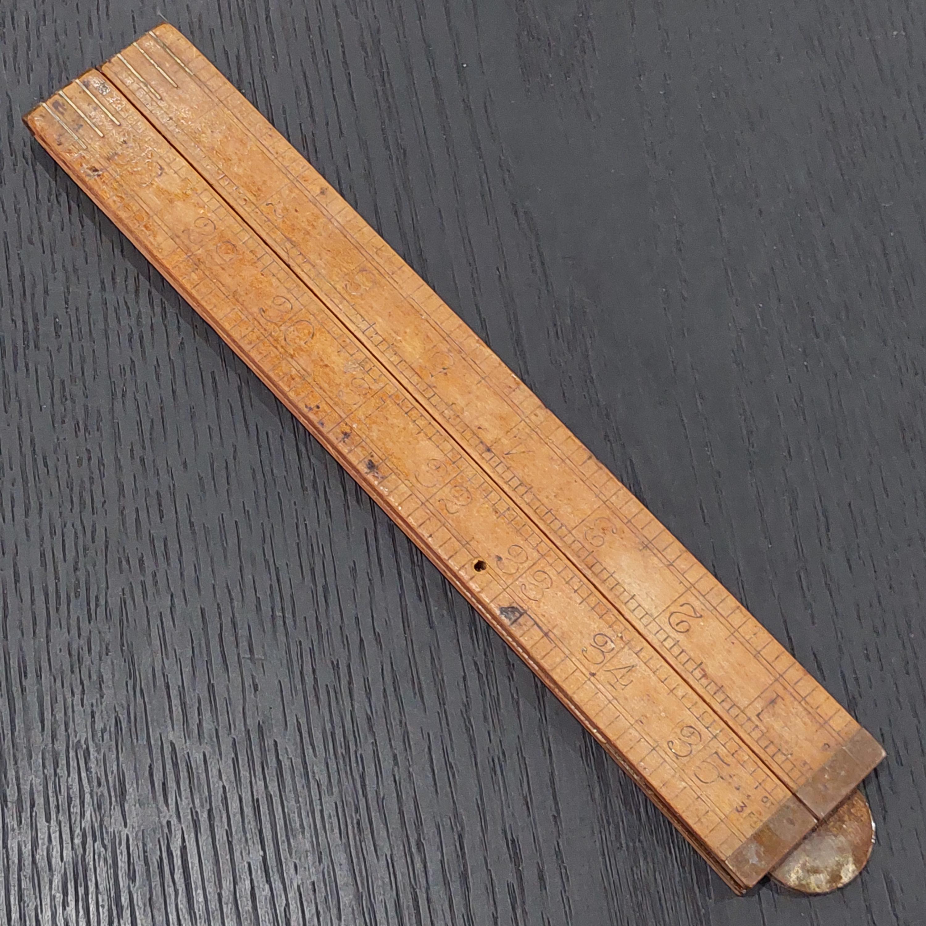 Vintage Timber and Brass Folding Rulers, - Etsy
