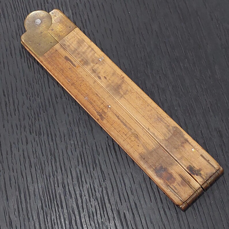 Vintage Timber and Brass Folding Rulers, - Etsy