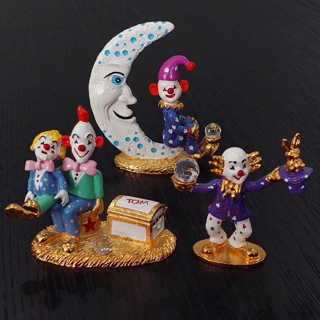 Vintage Spoontiques Miniature Pewter and Swarovski Crystal Clown ...