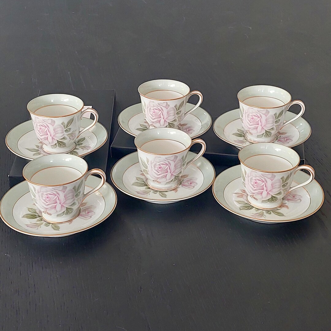 Vintage Green Tea Set/expresso Set, Made by Noritake in Japan - Etsy
