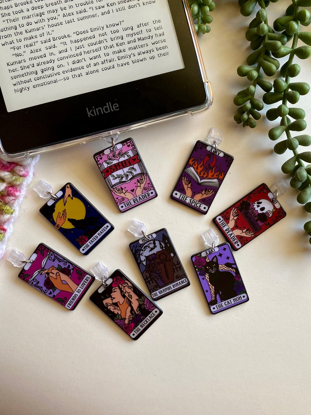Reader Tarot Card Charms, Dust Plug Charms, Ereader Charm, Kindle ...