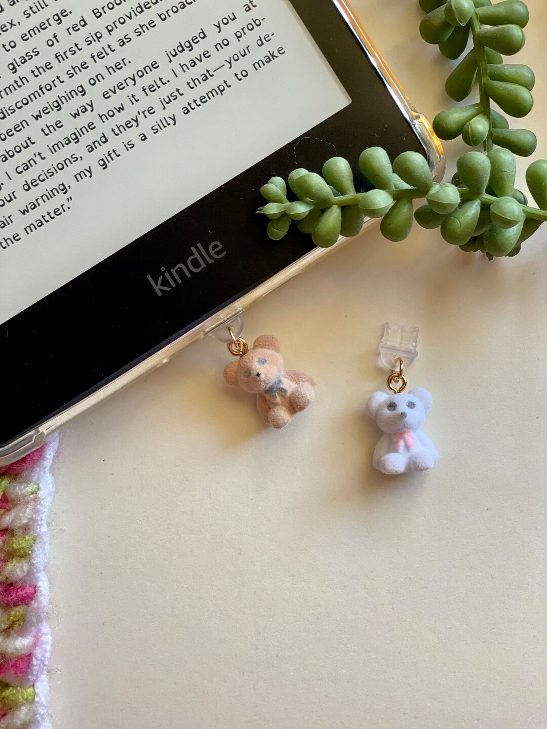 Teddy Bear Charms, Dust Plug Charms, Ereader Charma, Kindle Accessories ...