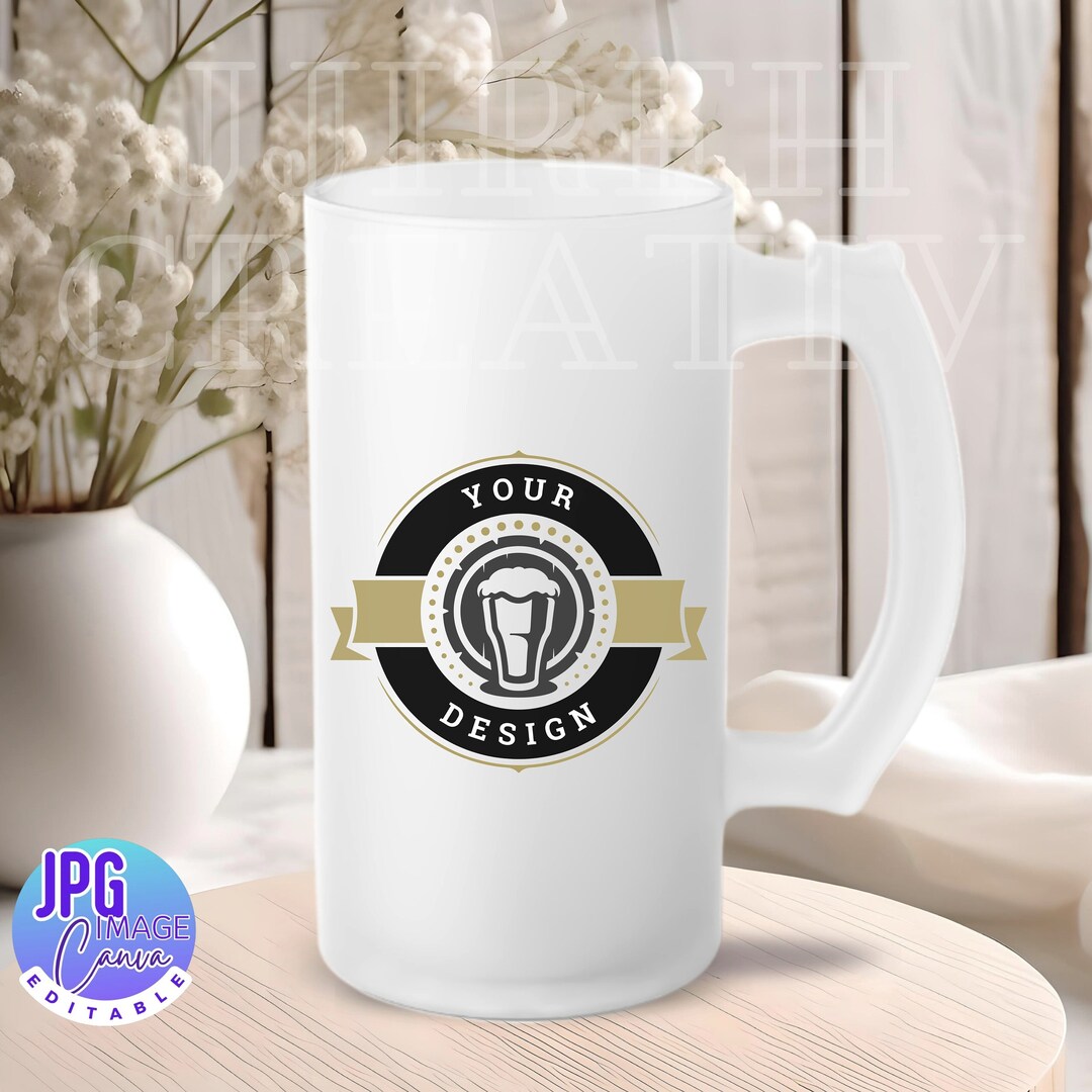 Frosted Beer Mug Mockup, Beer Mug Mockup, POD Frosted Beer Mug Mockups ...