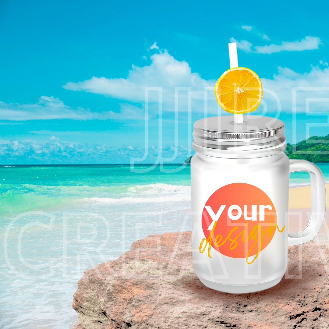 Mason Frosted Glass Jar Mockup, Printify Mason Jar Mockup , Mason Glass ...