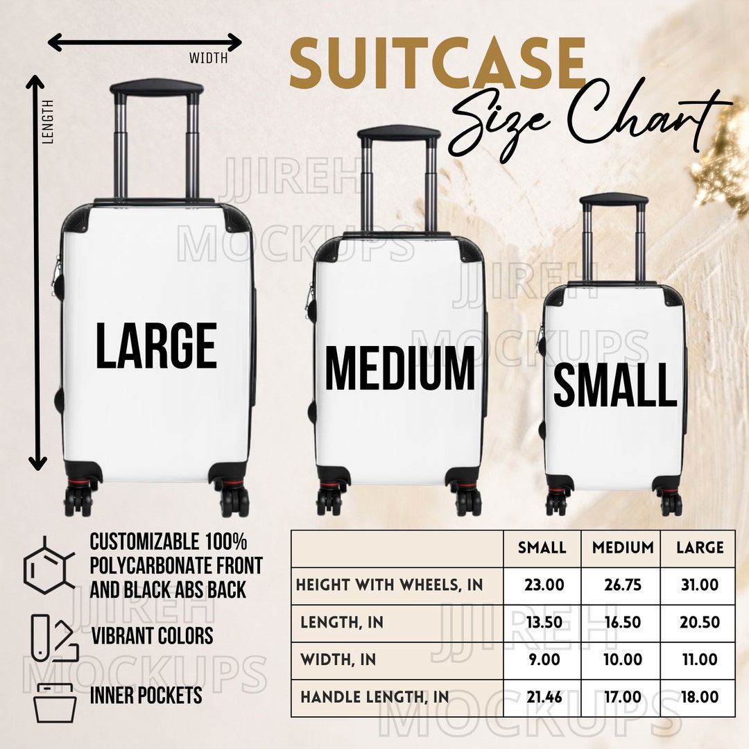 Suitcase Size Chart, Printify's Suitcase Size Chart, POD Suitcase Size ...