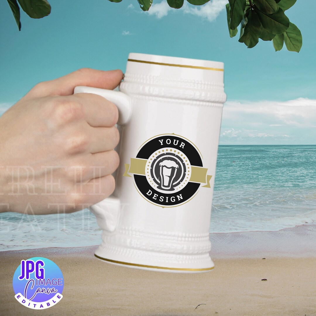 Beer Mug Mockup, Summer Theme Beer Mug Mockup, Printify Beer Mug Mockup ...