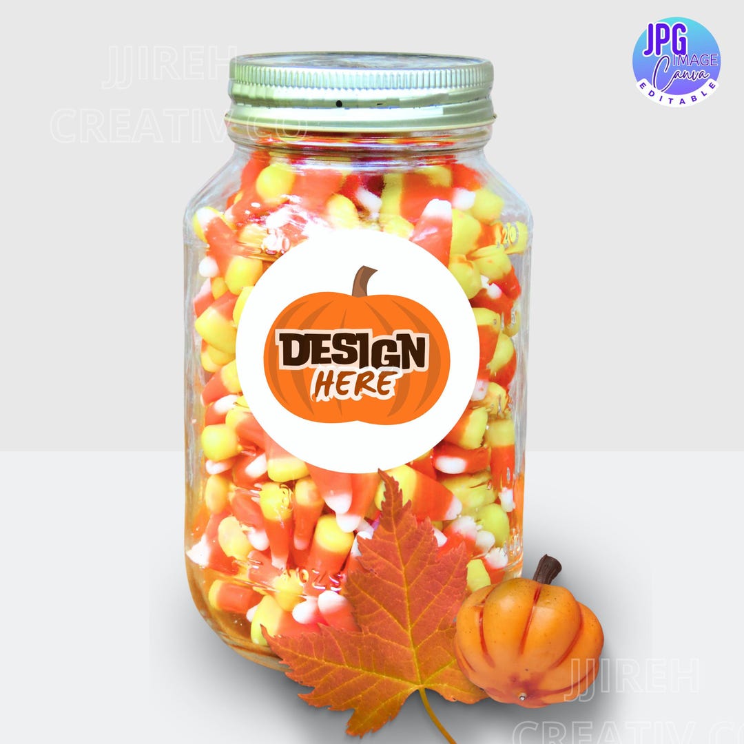 Fall Label Mockup, Round Sticker Mockup, Autumn Tag Mockup, Holliday ...