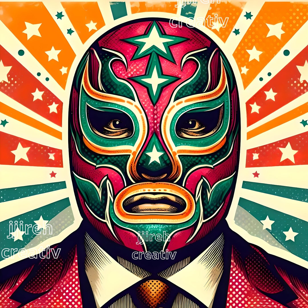 Luchador, Luchador, Lucha Libre Imagen , Vintage Mascara Luchador, Luchador Digital Art, Retro ...