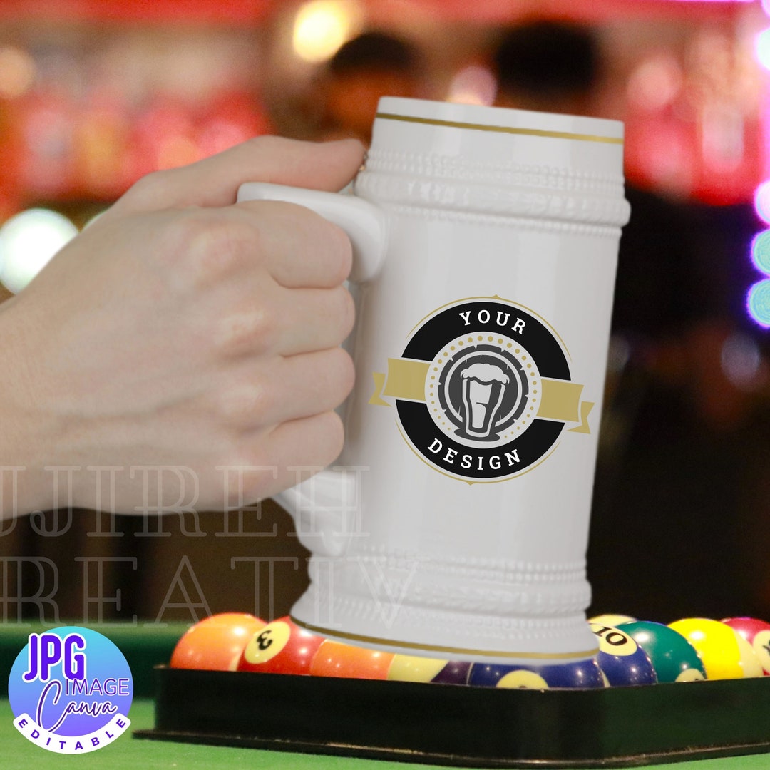 Beer Mug Mockup, Summer Theme Beer Mug Mockup, Printify Beer Mug Mockup ...
