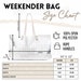 Weekender Bag Size Chart Mockup, Printify Weekender Bag Size Chart ...