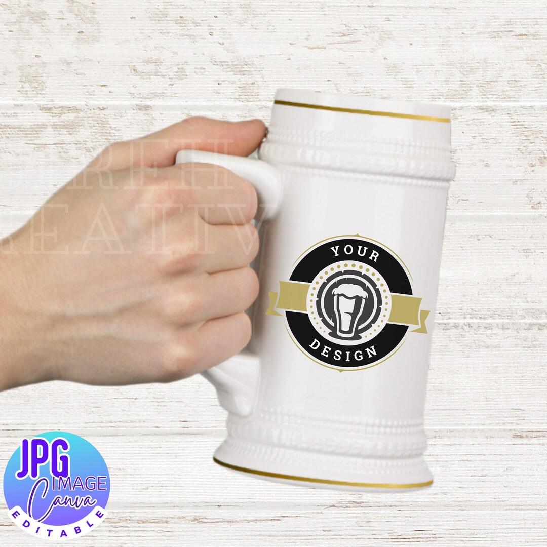 Beer Mug Mockup, Boho Theme Beer Mug Mockup, Printify Beer Mug Mockup ...