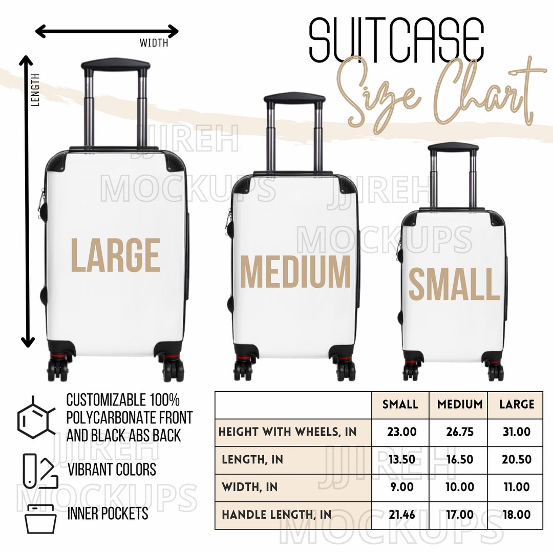Suitcase Size Chart, Printify's Suitcase Size Chart, POD Suitcase Size ...