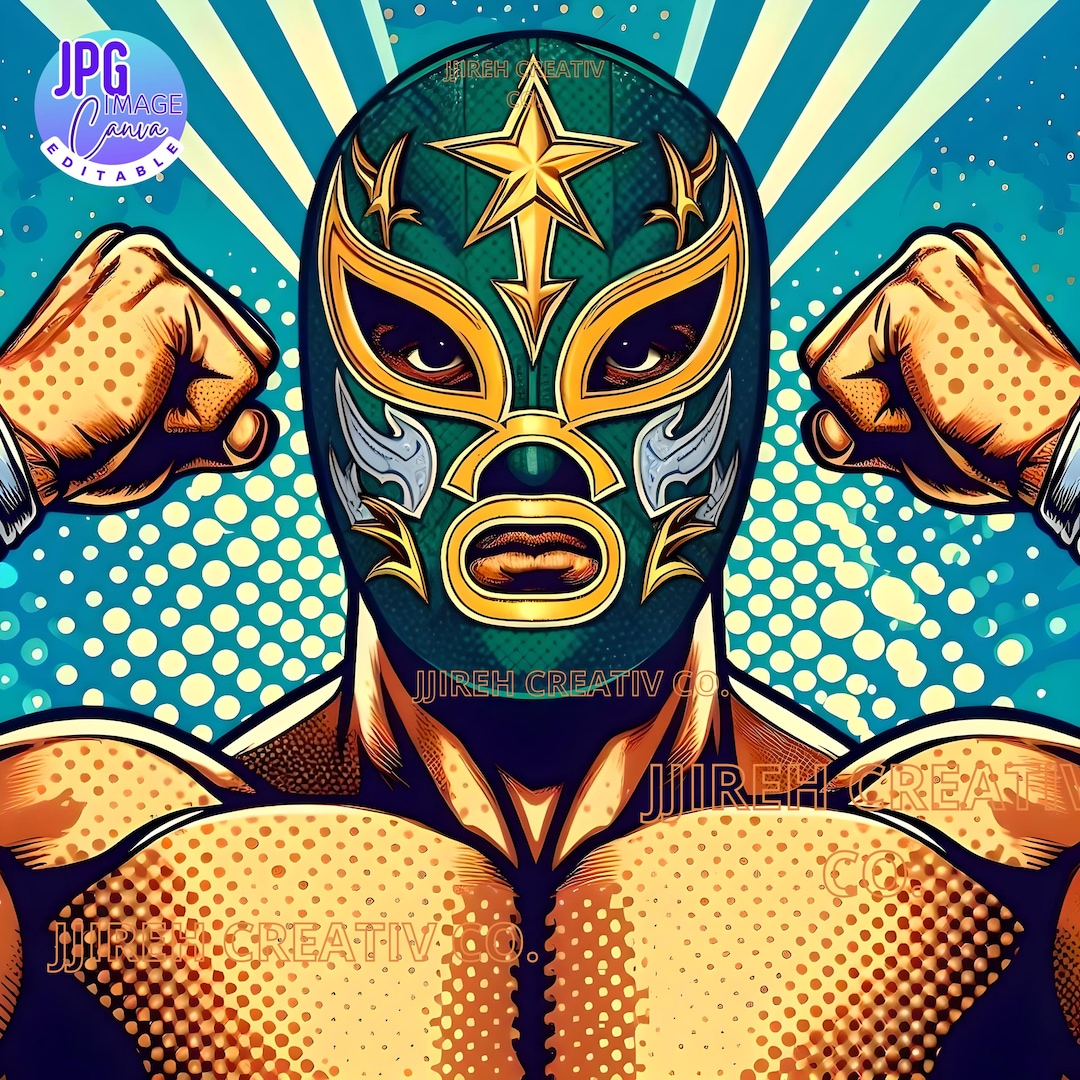 Luchador, Wrestler, Lucha Libre Imagen , Vintage Mascara Luchador, Luchador Digital Art, Retro ...