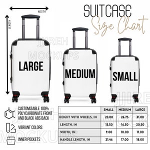 Suitcase Size Chart, Printify's Suitcase Size Chart, POD Suitcase Size ...