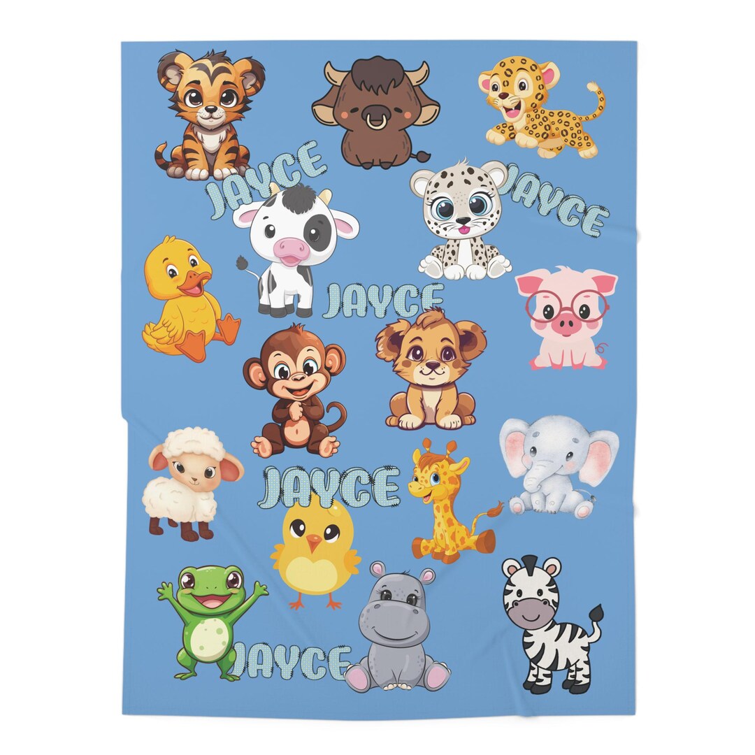 Boys Animal Print Swaddle Safari Swaddle Cute Animal Swaddle Blue ...