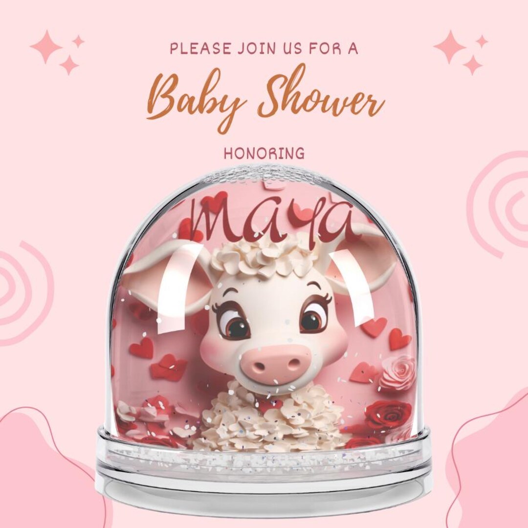 Cow Snow Globe, Floral Snow Globe Gift, Custom Keepsake Snow Globe ...