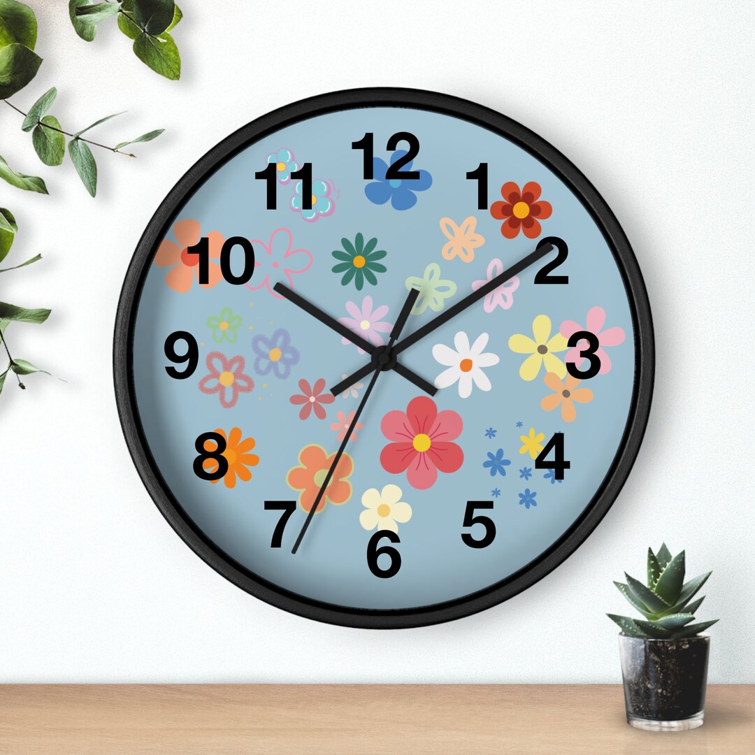 Daisy Floral Clock, Daisy Flower Clock, Daisy Design Clock, Colorful ...
