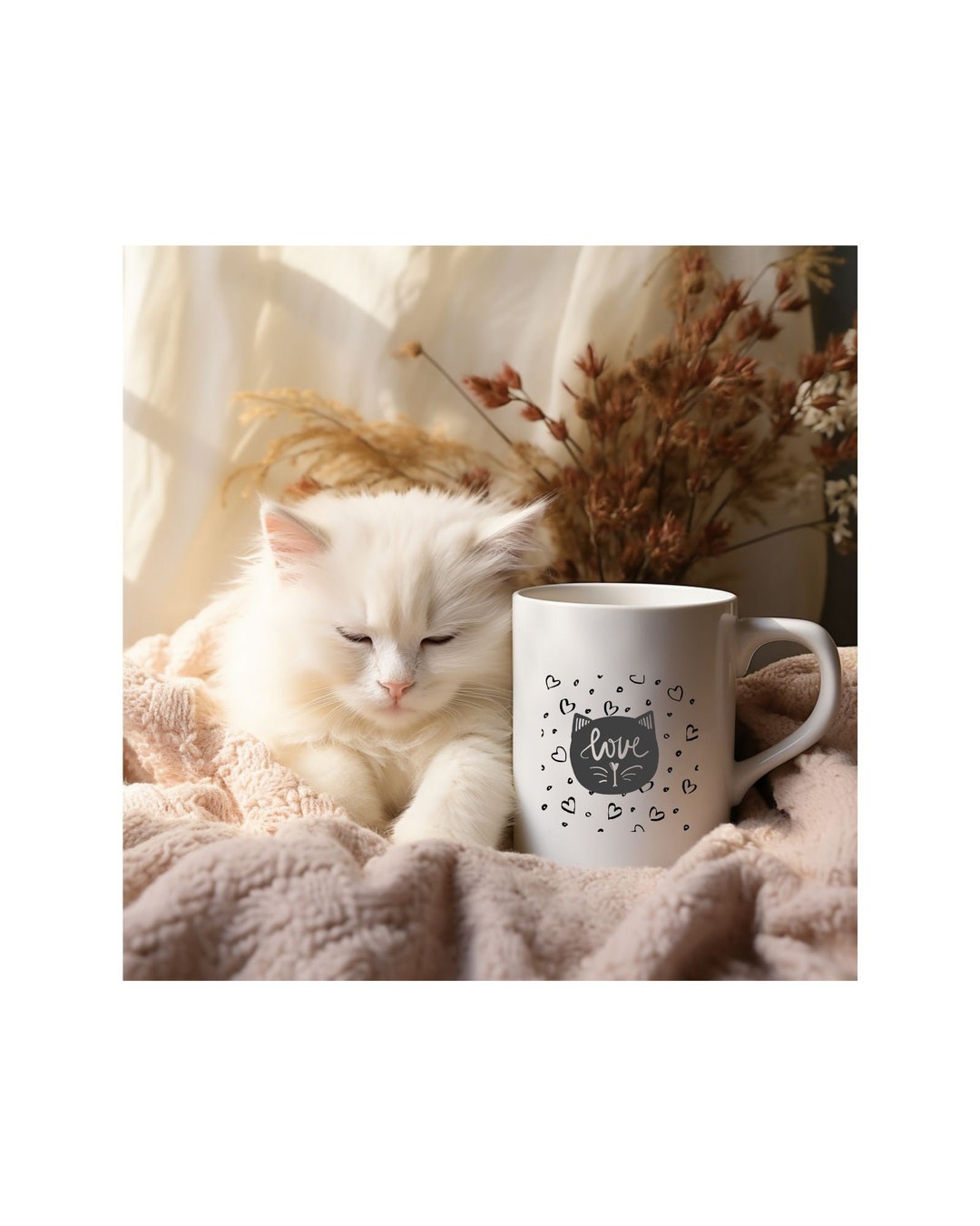 Cat Thinking Mug, Simple Cat Mug, Loving Cat Mug, Favorite Cat Mug, I ...