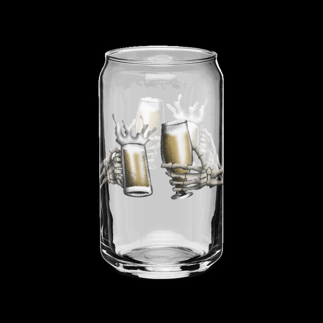 Skeleton Cheers Beer Glass, Drinking Skeleton Hand Glass, Party ...