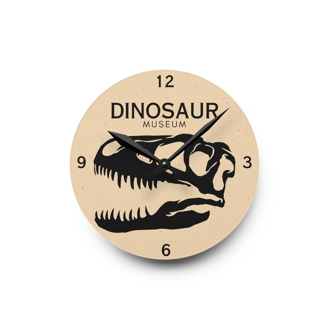 T-rex Dinosaur Room Wall Art Museum Wall Art Wall Clock Dinosaur Museum ...