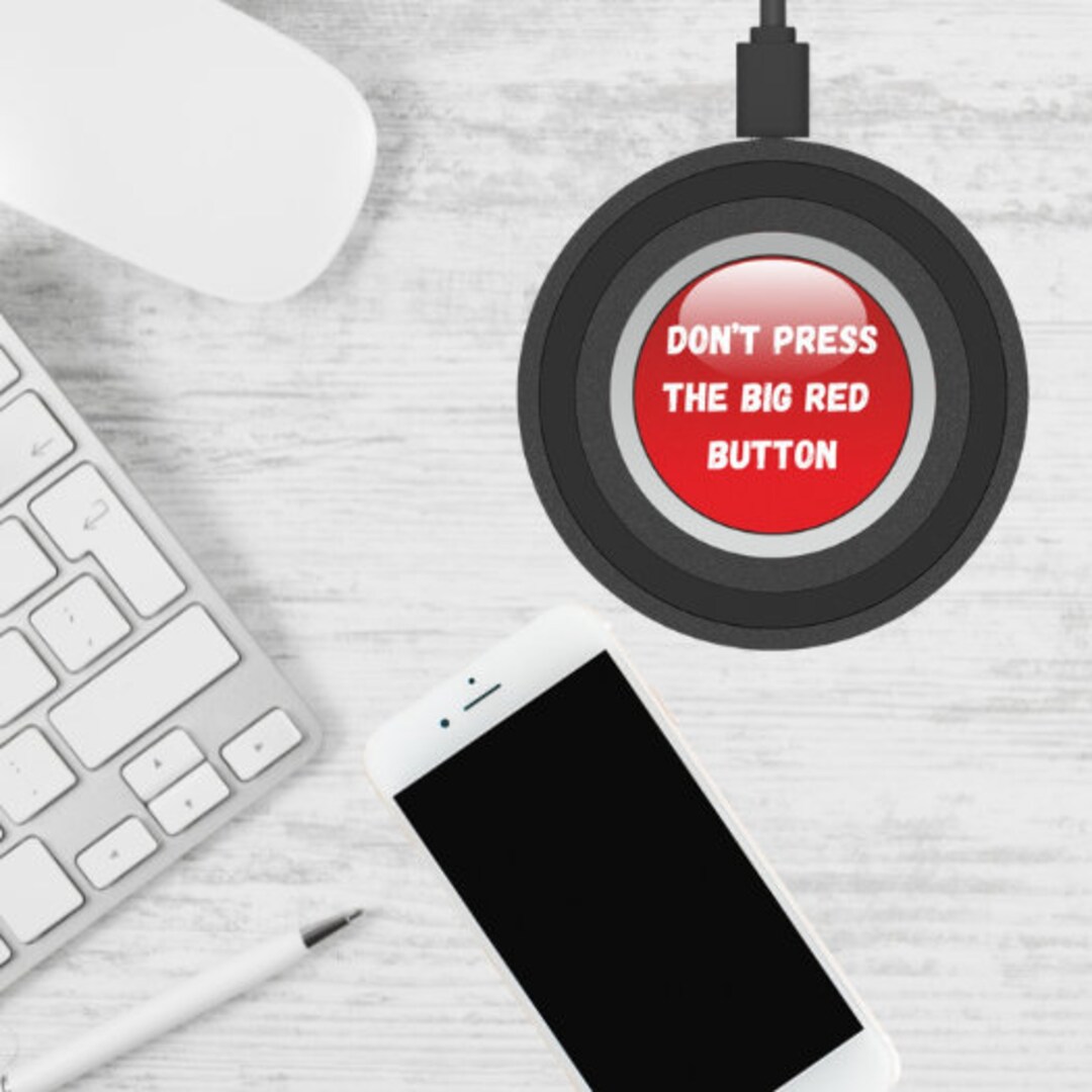 Don't Press the Big Red Button Wireless Charging Pad - Etsy