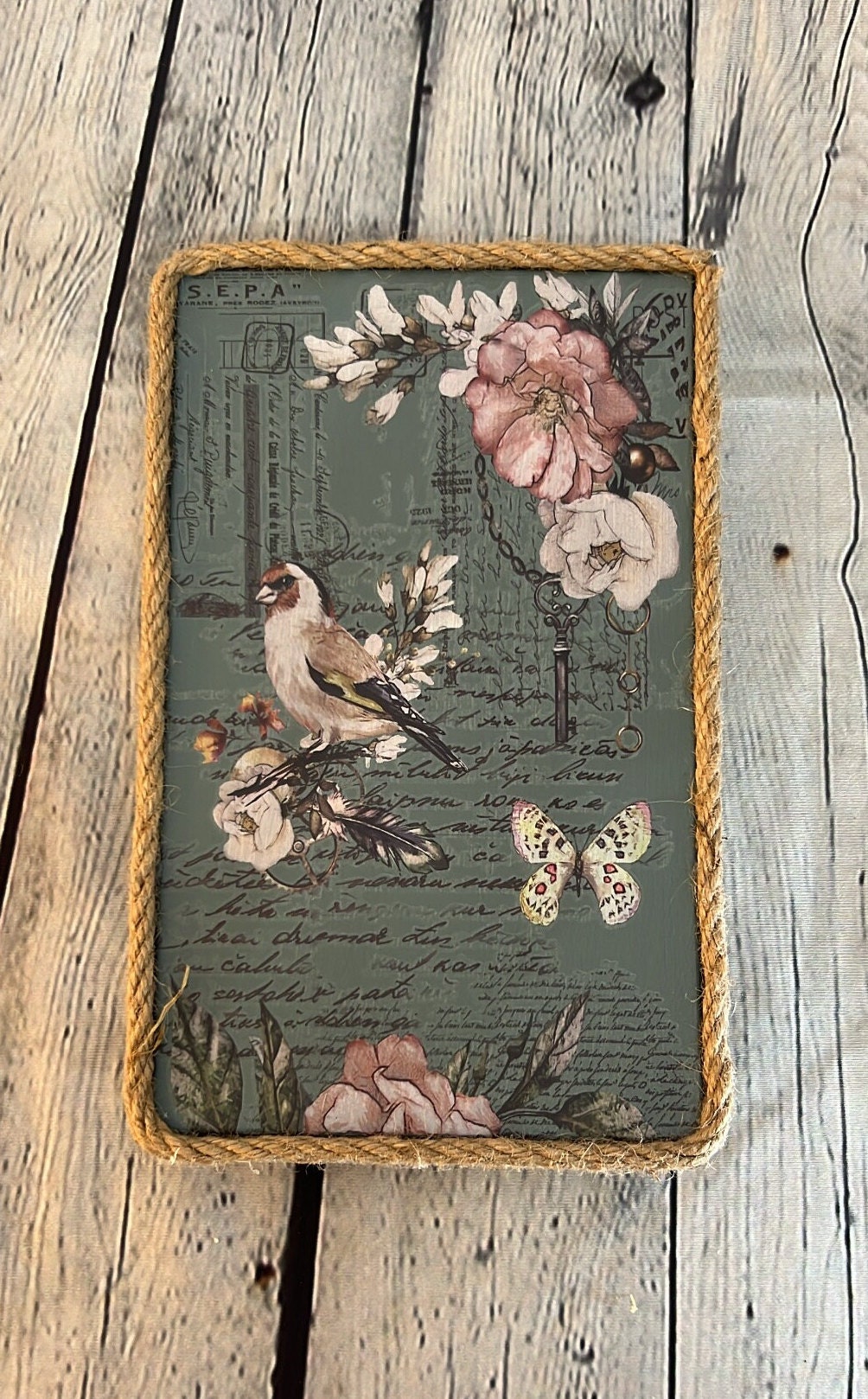 Wood Table Riser Wrapped in Jute Rope Farmhouse Vintage Home - Etsy