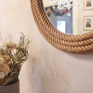 Jute Rope, Nautical Hampton Round Wall Mirror, Rustic Decor, Farmhouse ...