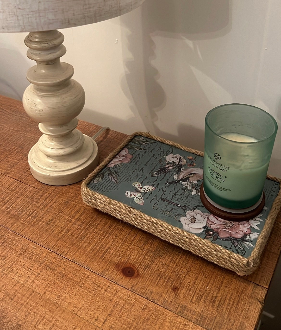 Wood Table Riser Wrapped in Jute Rope Farmhouse Vintage Home - Etsy