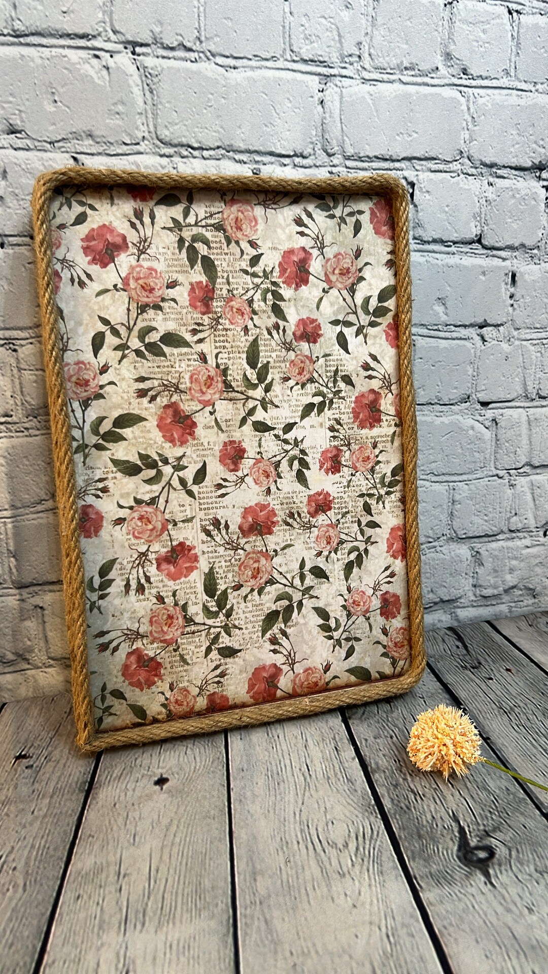 Wooden Table Riser Wrapped in Jute Rope, Farmhouse, French Vintage Home ...