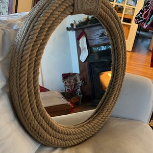 Jute Rope, Nautical Hampton Round Wall Mirror, Rustic Decor, Farmhouse ...