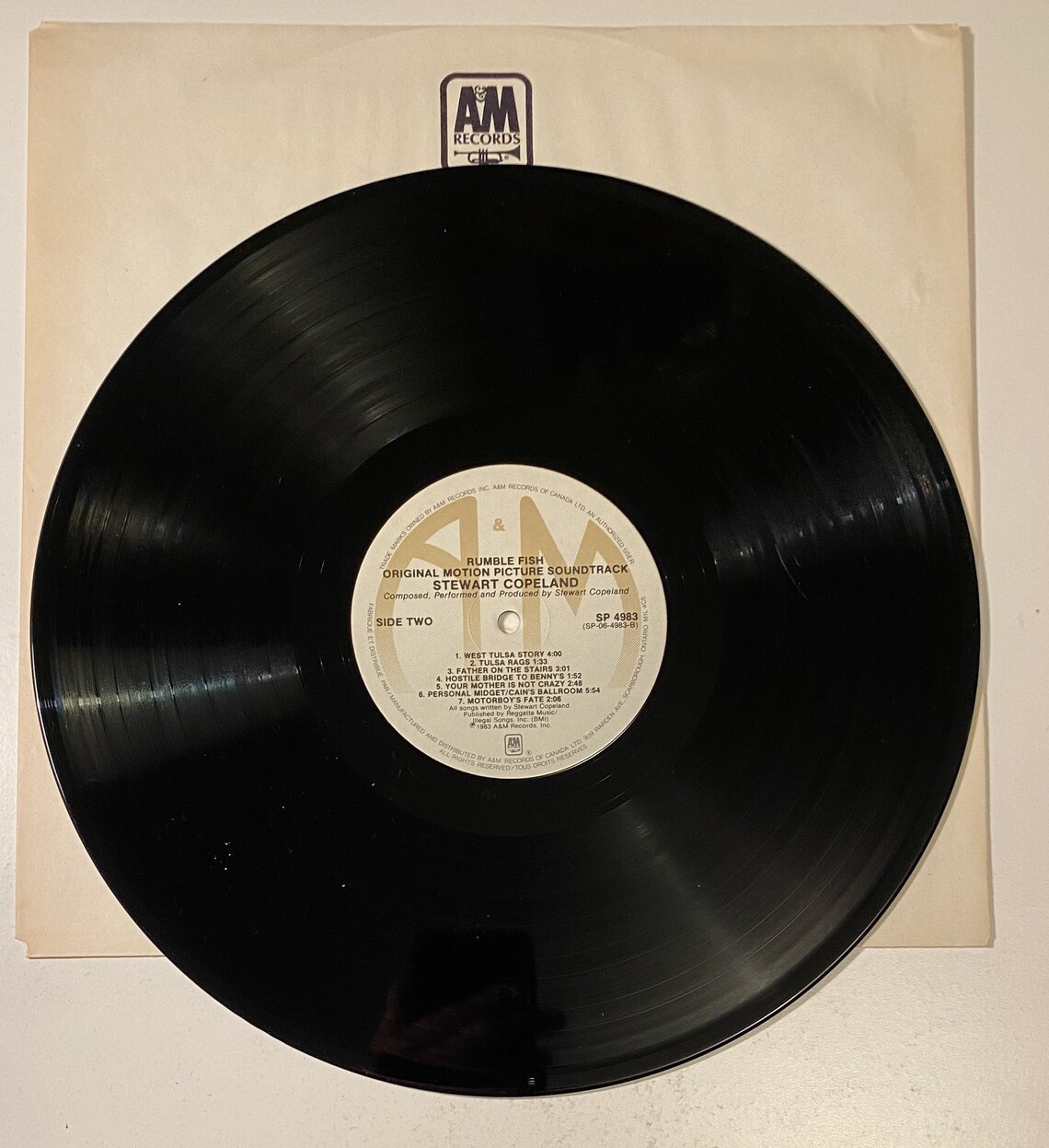 Stewart Copeland Rumble Fish original Motion Picture Soundtrack 1983 ...