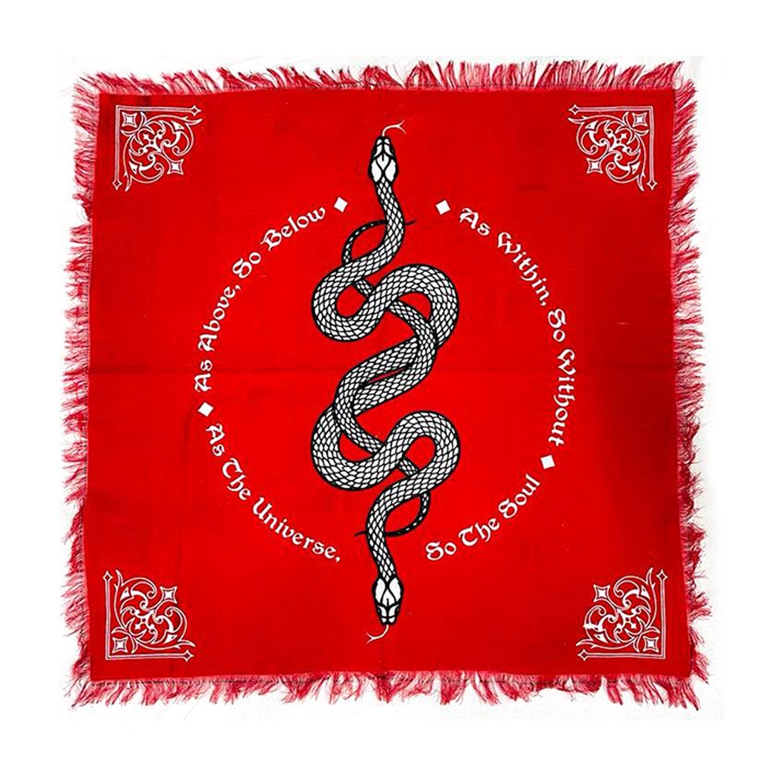 Orange or Red Serpent Altar Cloth Tarot Cotton Table Cover Tapestry ...