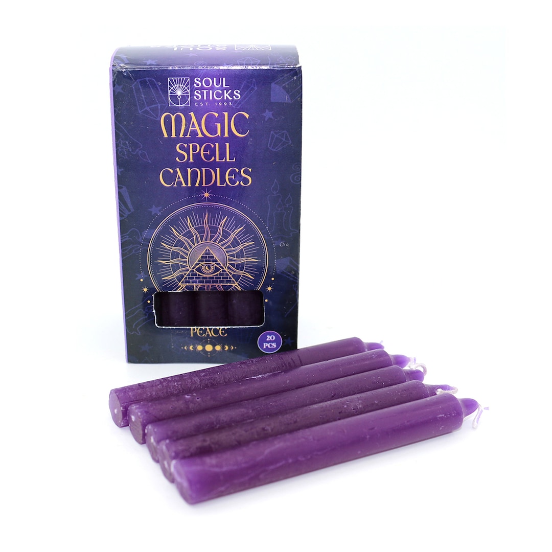 Purple Color Peace Magic Spell Candle Chime Ritual Unscented Colored ...