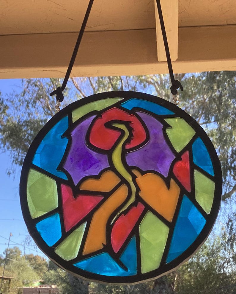 Dragon Stained Glass Window Hanger - Etsy