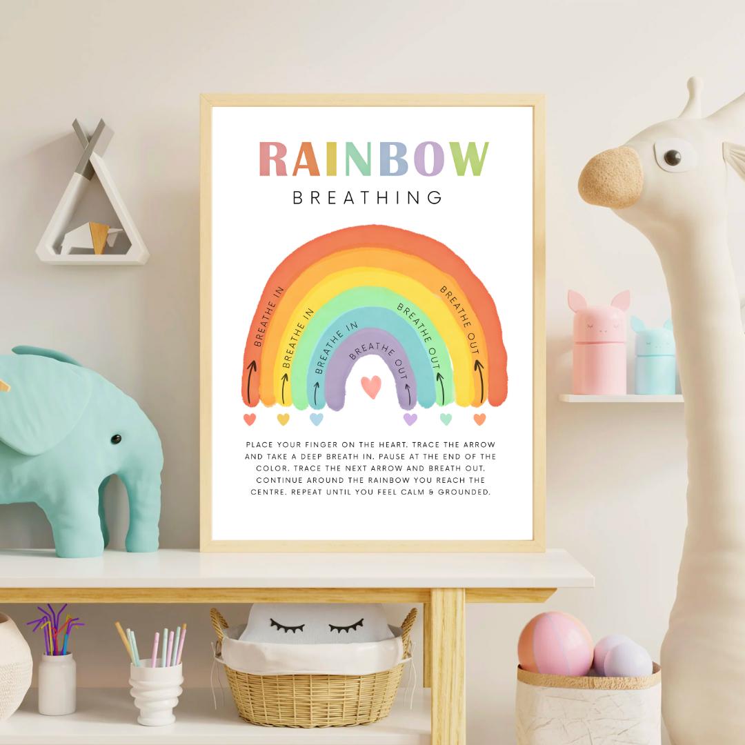 Rainbow Breathing Digital Download | Calming Corner | Classroom Poster ...