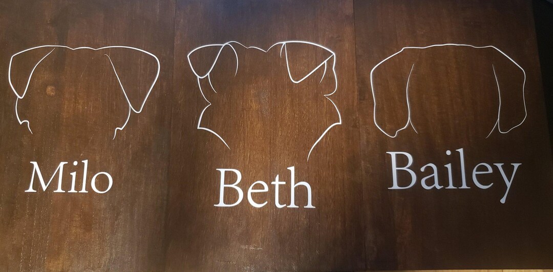 Custom Pet Line Art Portrait: Dog Keepsake - Etsy
