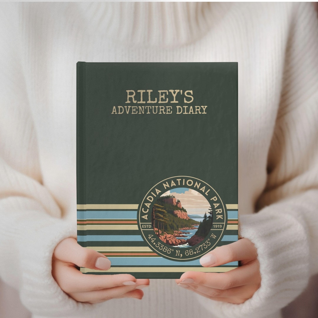 Personalized Acadia Adventure Diary - Custom Name 5x7 National Park ...