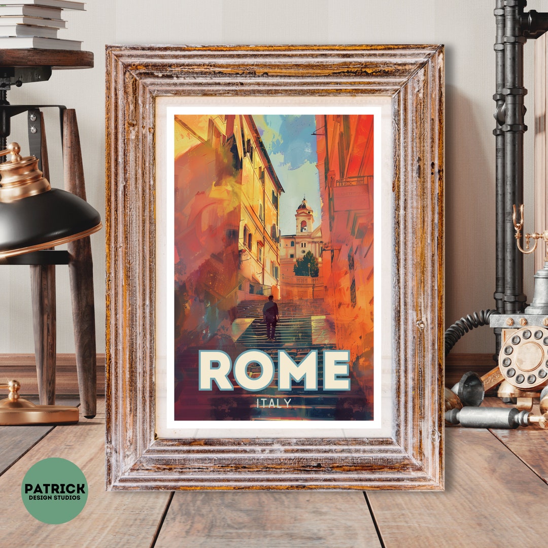 Rome Travel Poster Retro Travel Print, Italy Travel Poster, Vintage ...