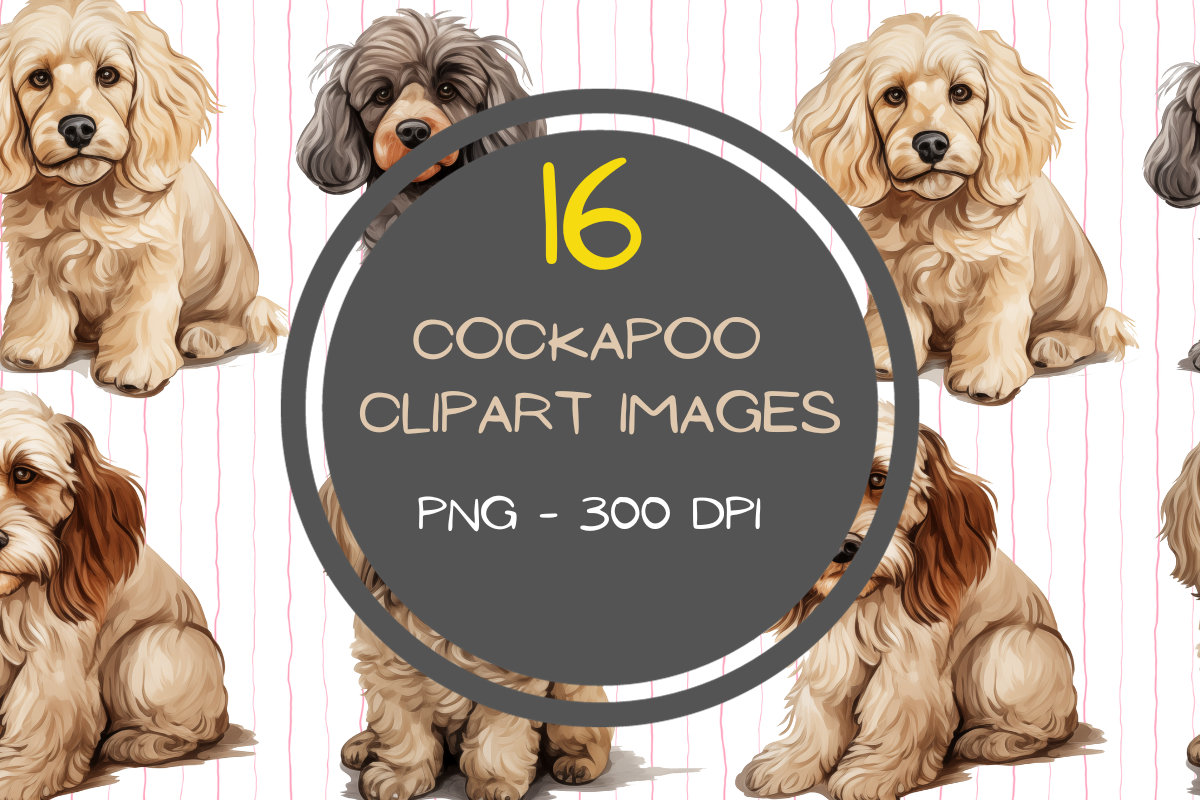 Cockapoo Clipart Set 16 Adorable PNG Images for Crafting - Etsy Australia