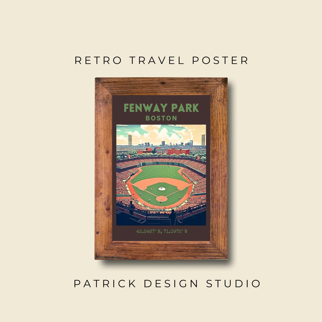 Fenway Park Travel Poster Boston Sports Art, Vintage-inspired Baseball ...