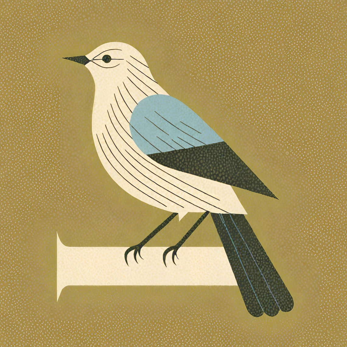 Mockingbird Wrapping Paper Retro Bird Gift Wrap, State Bird, Arkansas ...