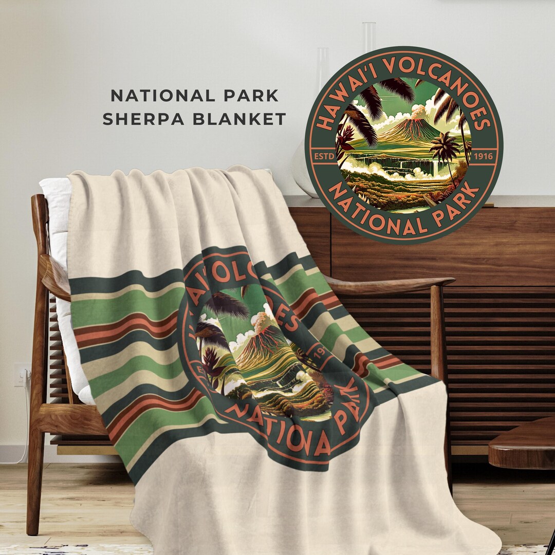 Hawaii Volcanoes National Park Sherpa Blanket National Park Decor, Soft ...