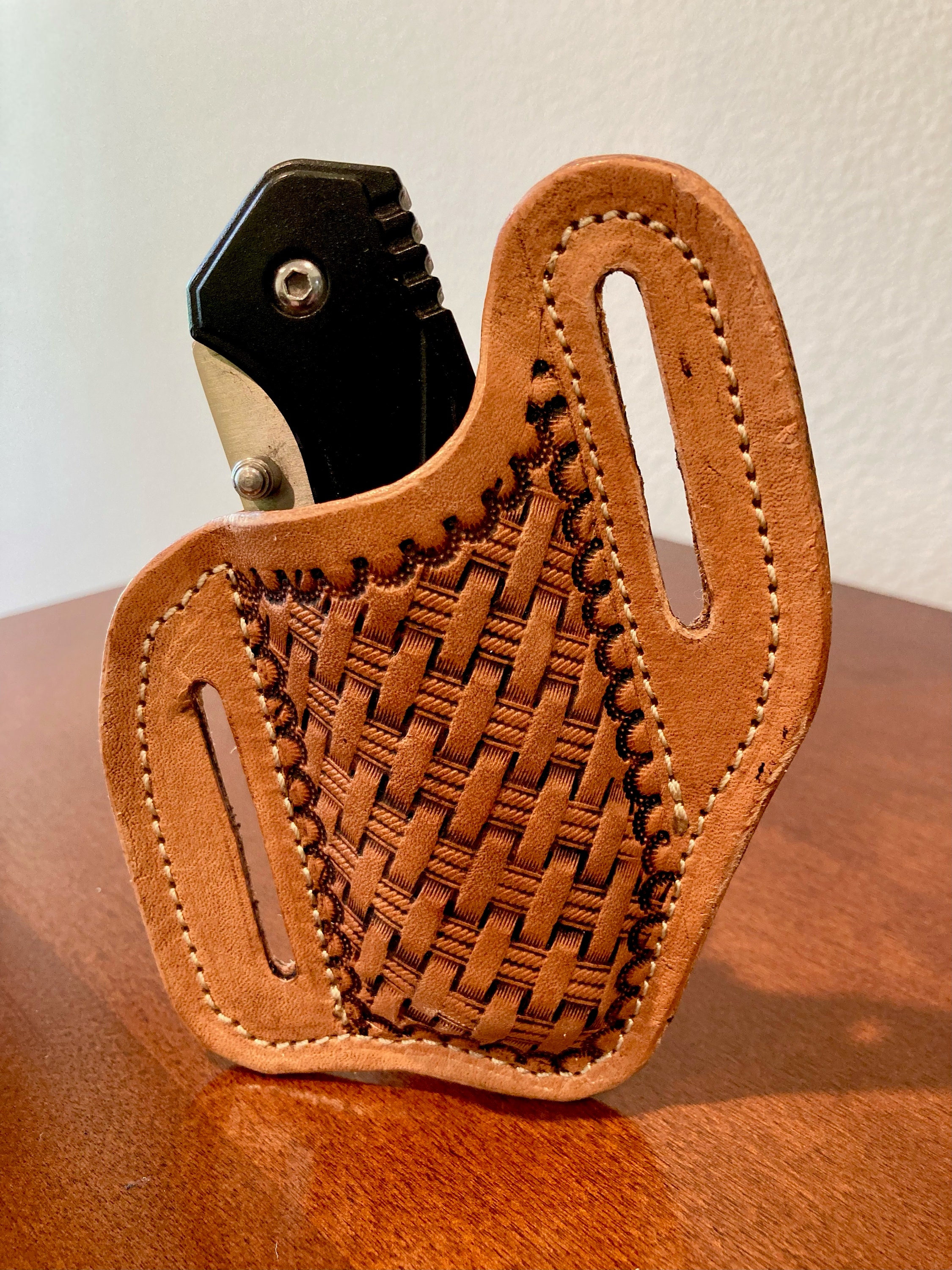 Leather Knife Sheath - Hand Tooled - Etsy