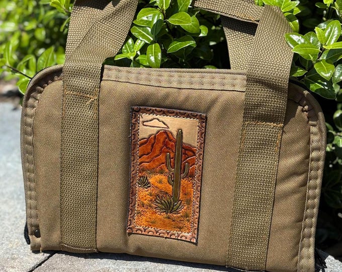 Hand Tooled Pistol Case: Sonoran Desert Saguaro Cactus Art - Etsy