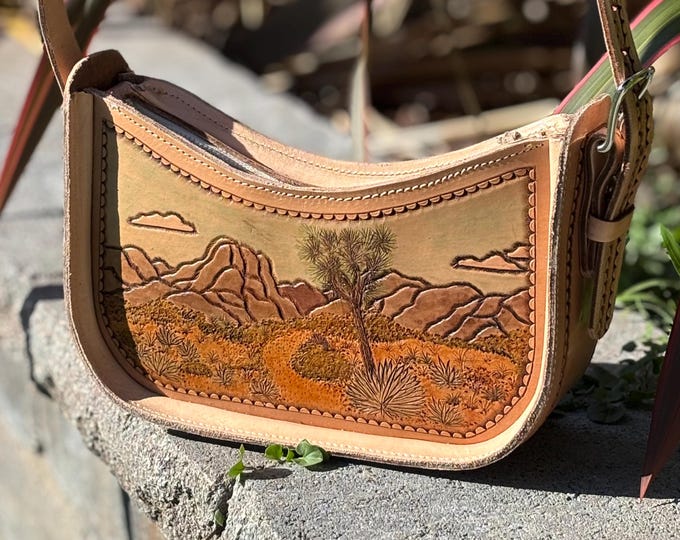 Hand Tooled Leather Baguette: Joshua Tree Art, Hidden Valley Trail ...