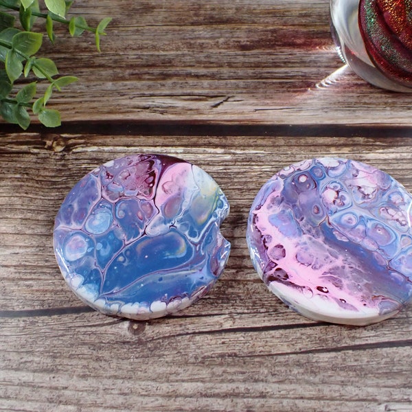 Fluid Art Coasters, These Ceramic Coasters Have High Gloss Resin ...
