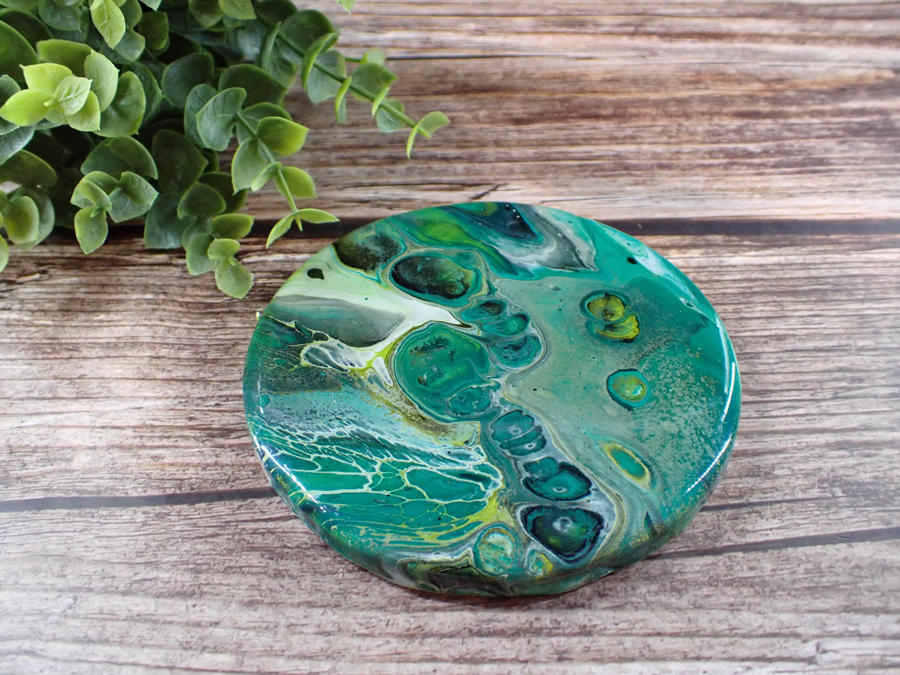 Coasters - Paint Pour With Acrylic Paint and High Gloss Resin, Coasters ...