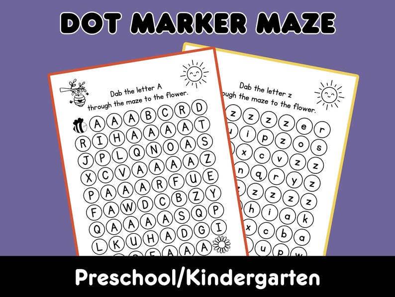 Preschool Kindergarten Letter Recognition Printable | Fun Dot Marker ...