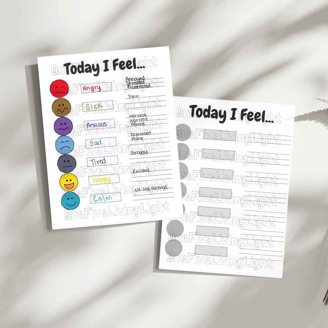 Emotion Chart today I Feel Mental Health Classroom Therapy ...