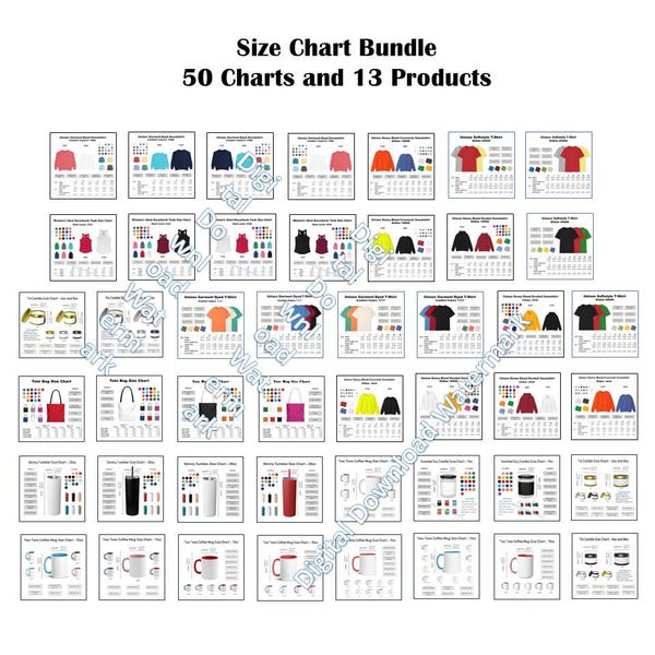 Dtf Sizing Chart - Etsy